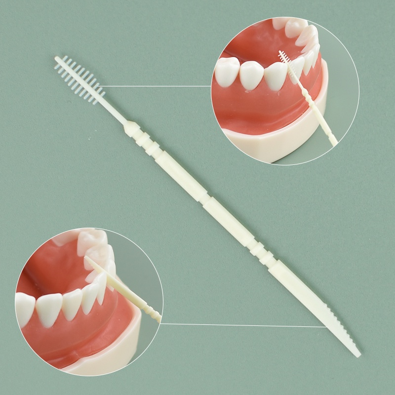 60PCS/Box Double-headed Dental Brush Toothpick Oral Care Teeth Sticks ...