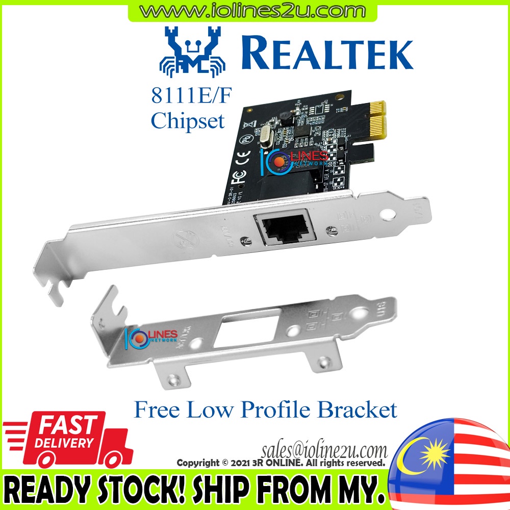 Realtek PCIe 1Gbps 2.5G Gigabit Network Ethernet Card LAN RTL8111 RTL8125B High Low Profile ...