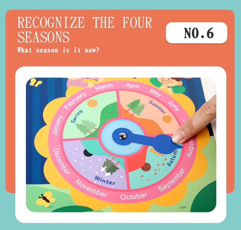 Kids Calendar Time Month Date Day Season Weather Busy Book Learning ...