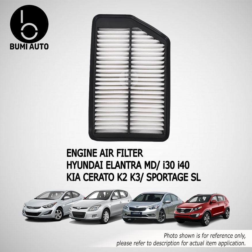Hyundai Elantra MD / i30 / i40 / Kia Cerato K2 / K3 / Sportage SL Air Filter Penapis Udara 28113 ...
