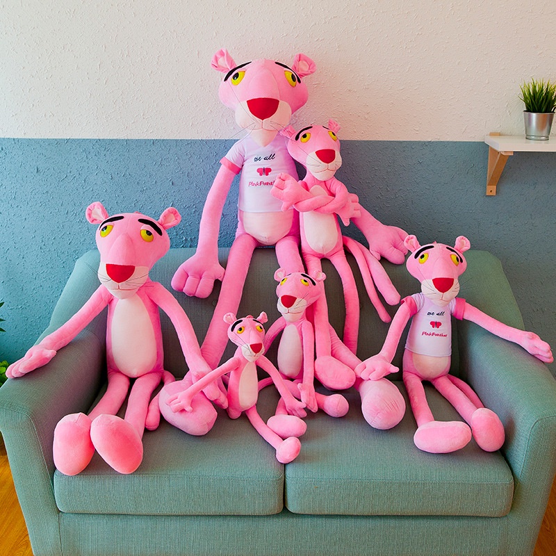 Full Pink Fluffy Panther Plush Toy, Detailed Design With Neat Stitching ...