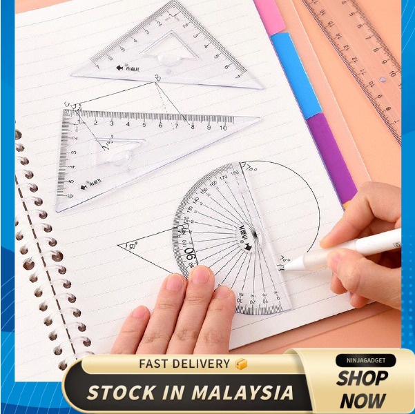 PROTRACTOR RULER 180 / 360 degree ruler measuring angle geometry set ...
