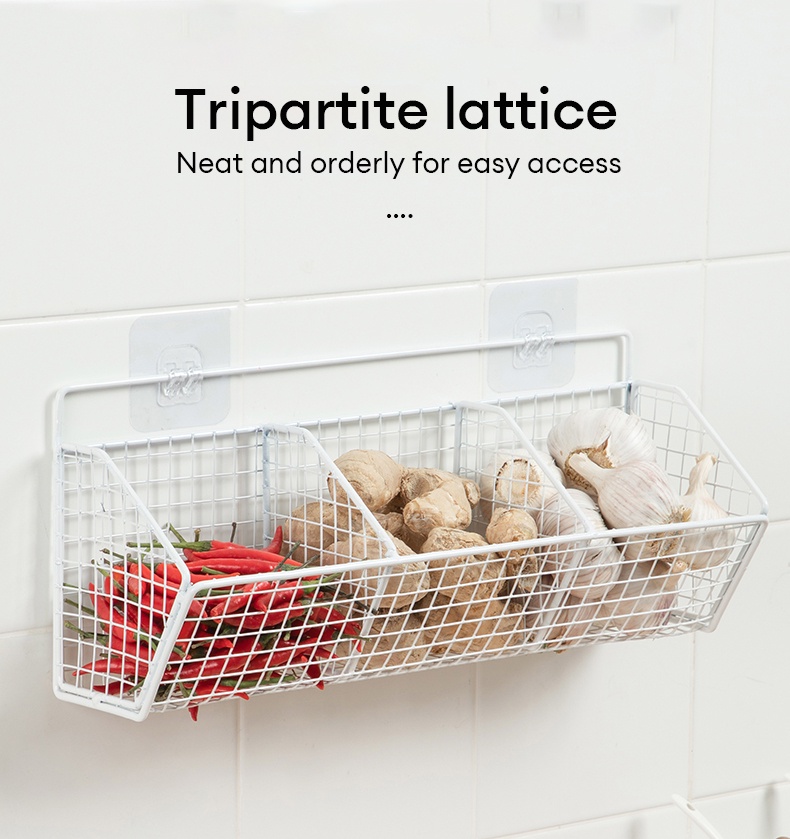 Wall mounted onion and ginger seasoning storage rack in household ...