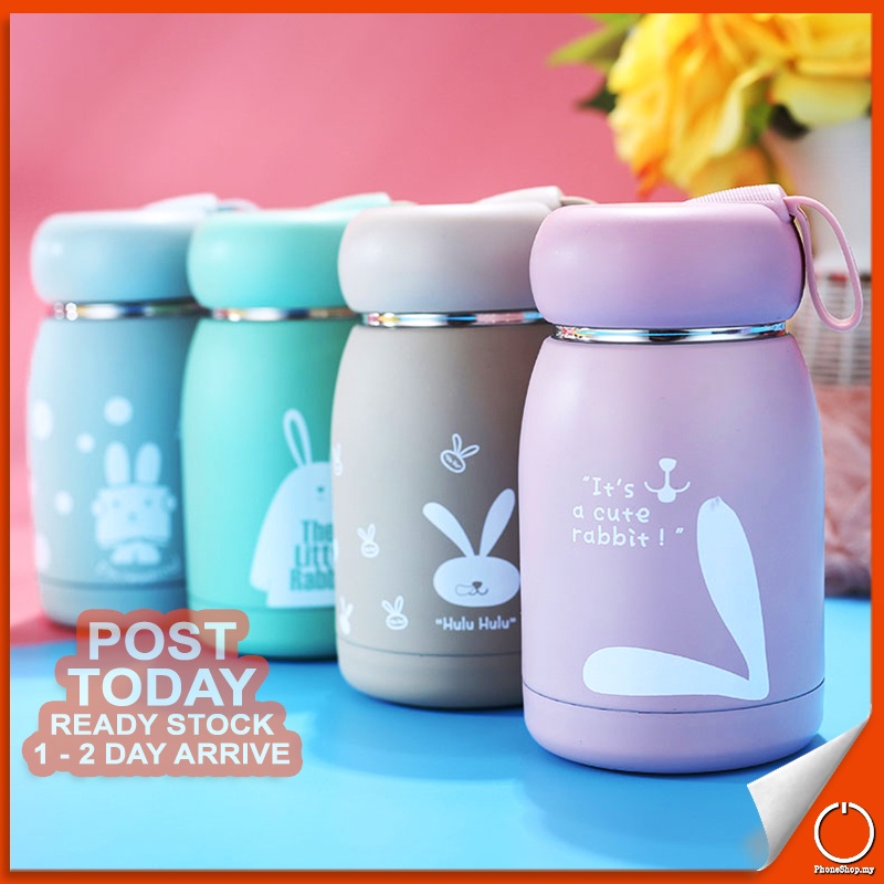 𝐂𝐀𝐍𝐃𝐘 𝐂𝐎𝐋𝐎𝐑 320ml Stainless Steel Cute Rabbit Thermal Flask Insulation ...