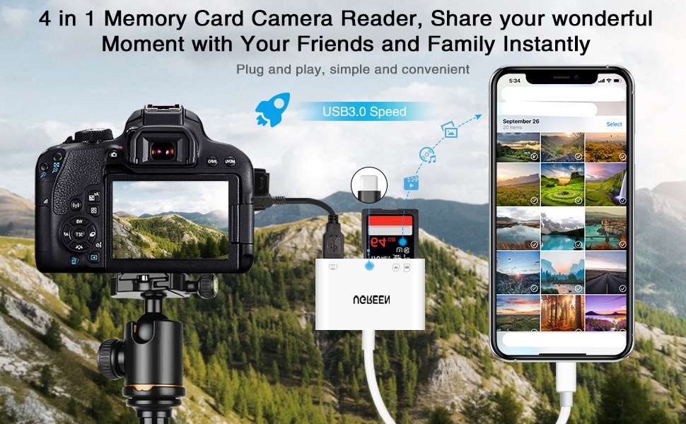 Ugreen 4 In 1 SD TF Memory Card OTG Adapter To SD TF UBS Card Reader PD ...