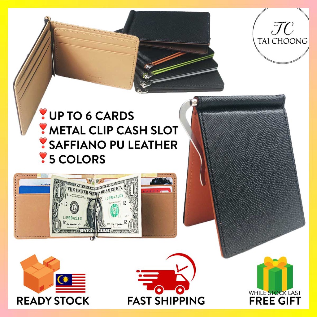 TC BW-013 Slim Cash Clip Wallet Card Holder Metal Money Clip ...