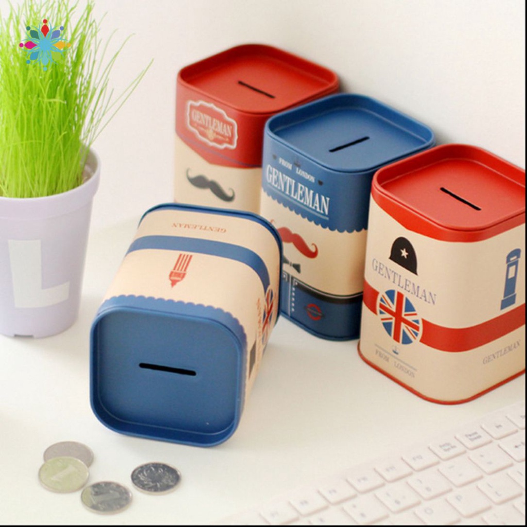 [BC] Small Rectangle Metal Piggy Bank 75g Cute Designs for Girls Boys ...