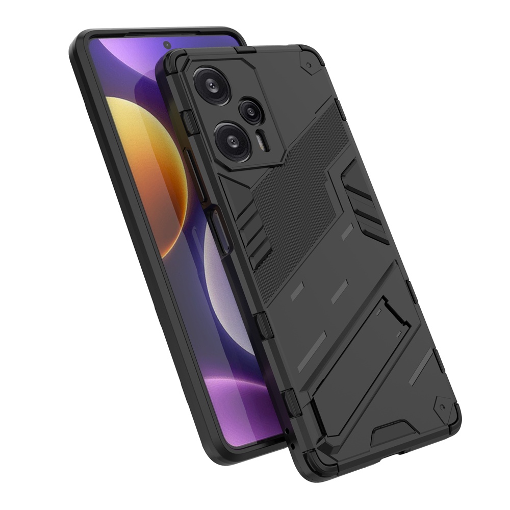 Lenuo Punk Armor Phone Case For Xiaomi Poco F5 Pro Casing Folding Hidden Stand Shockproof All ...