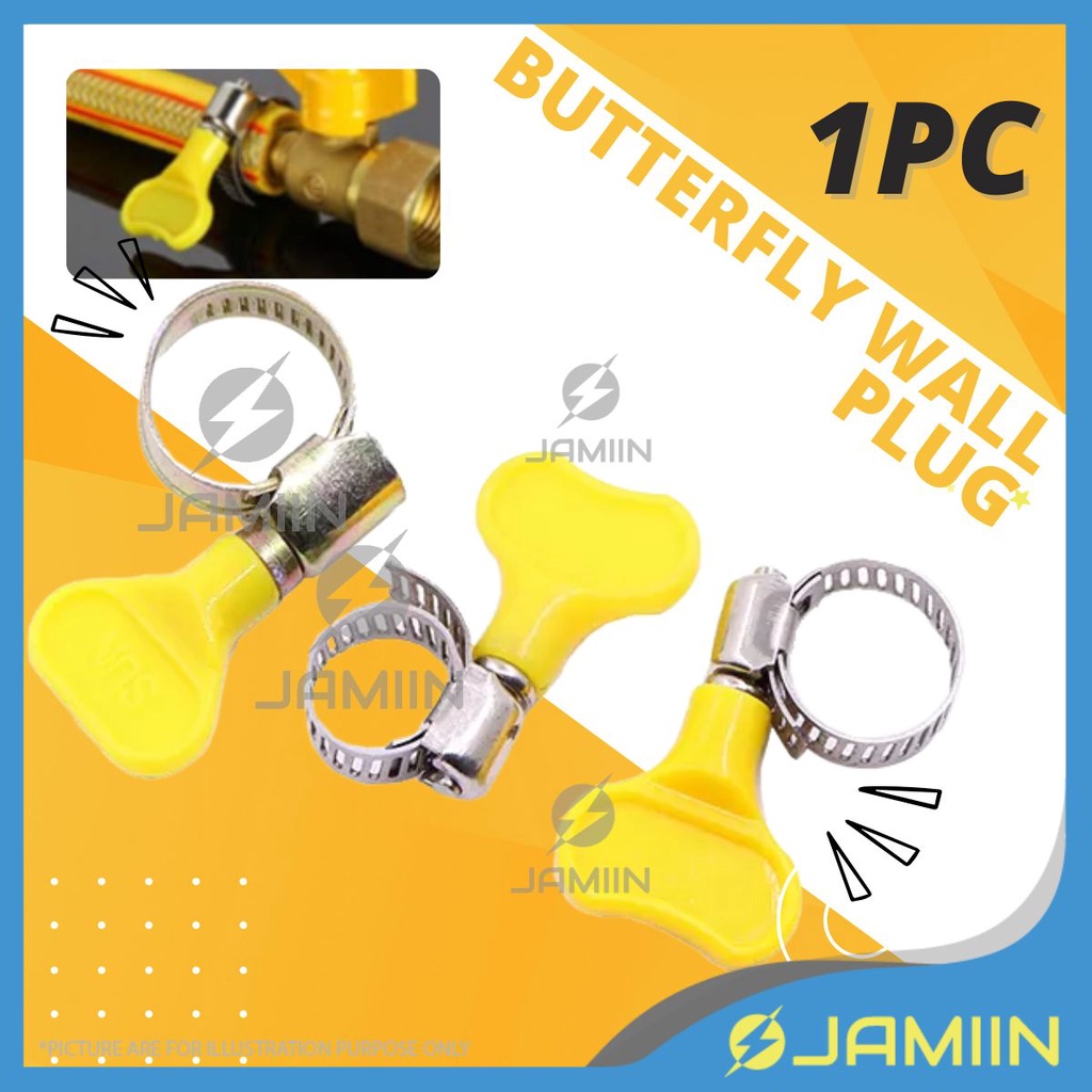 [1PC] Butterfly Gas Hose Clamp Adjustable With Plastic Handle Rubber ...