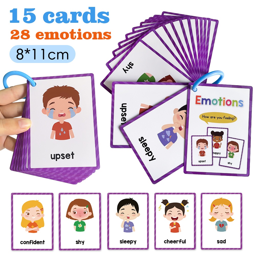 15 Cards My Emotion Feeling Vocabulary Words Cards Learning English ...