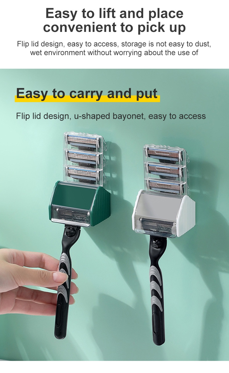 Manual Razor Holder Shelf Seat Stand Hang Bathroom Men Beard Razor Hook ...