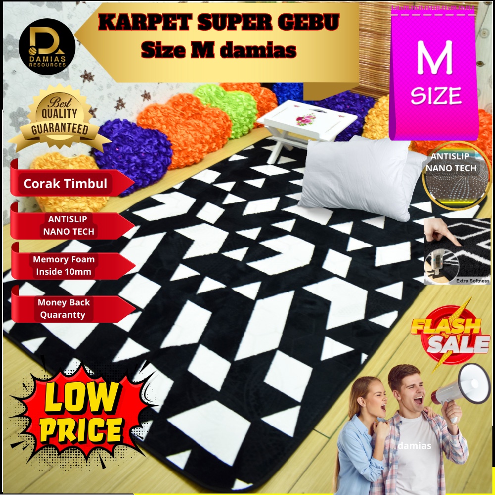 Raya 120 CM X 180 CM Karpet Gebu Tebal Carpet Corak Timbul 5D Promo ...
