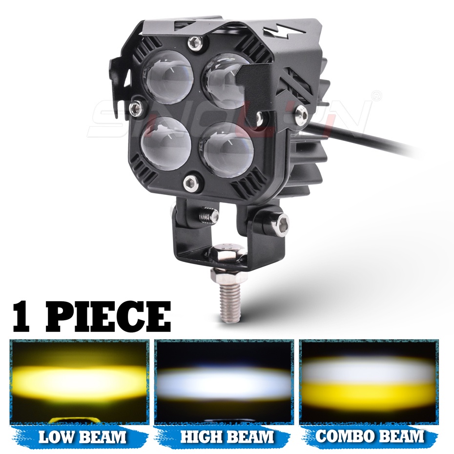12 LED Sport Light Motorcycle Headlight Combo Beam LED Spotlight Fog ...