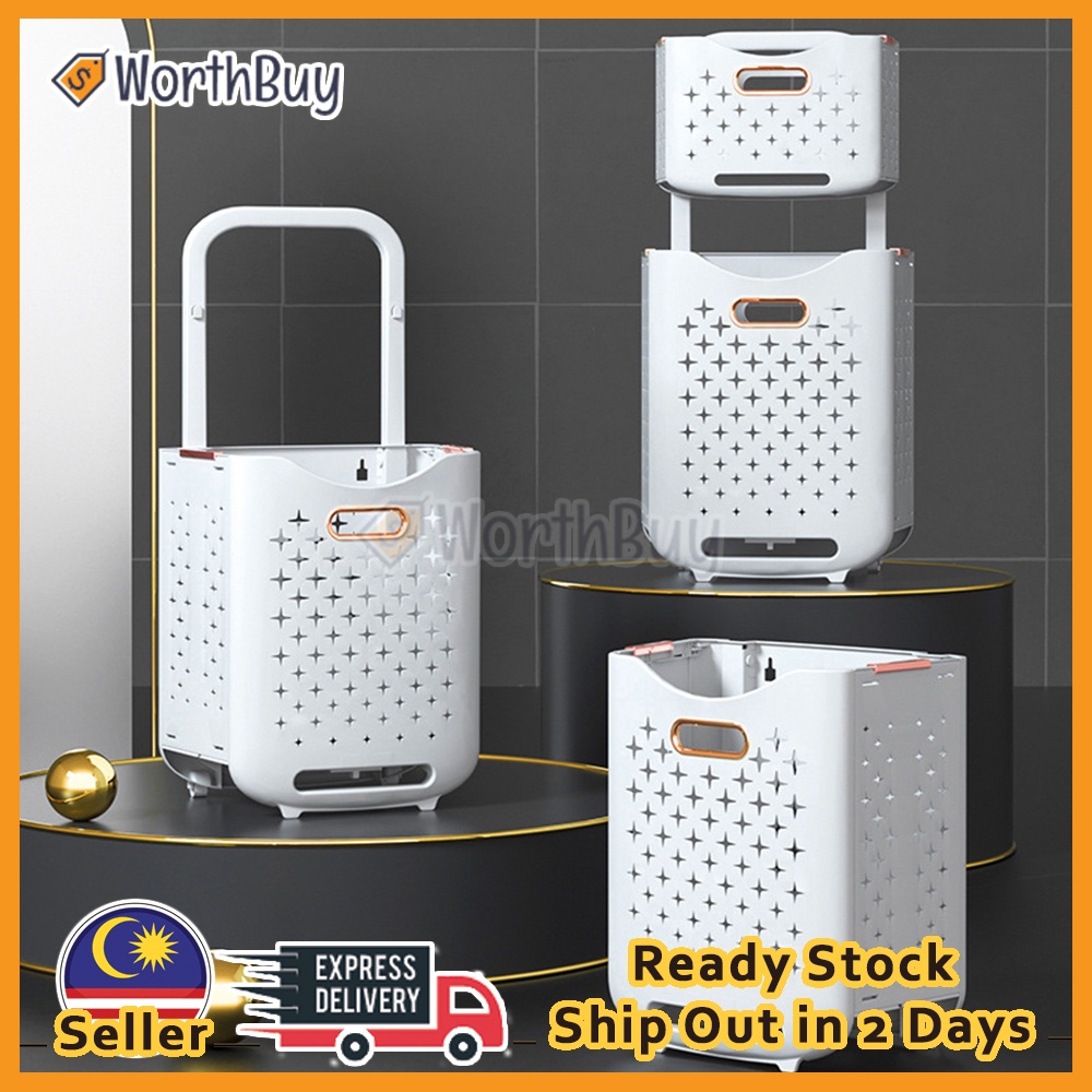 Worthbuy Double Layer Laundry Basket Multilayer Laundry Basket Laundry ...