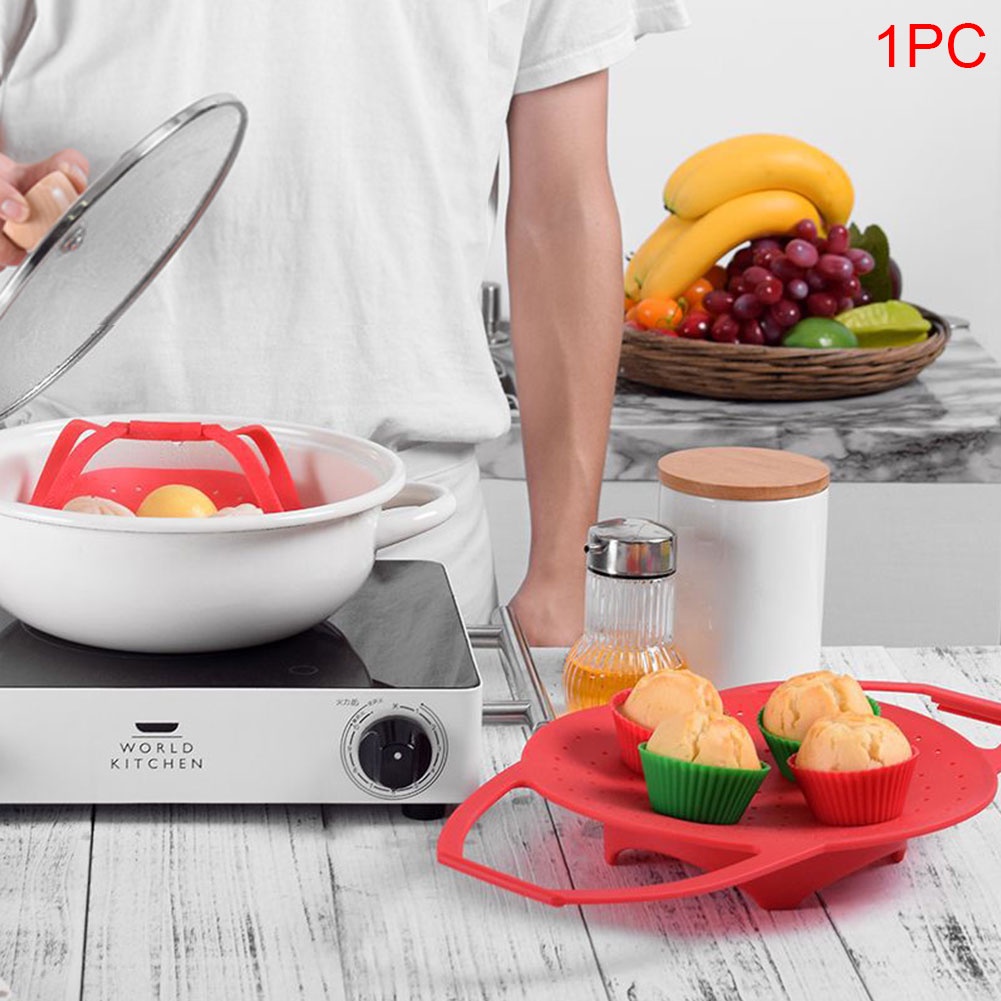 Collapsible Silicone Steamer Basket Microwave Oven Food Steamer Egg ...