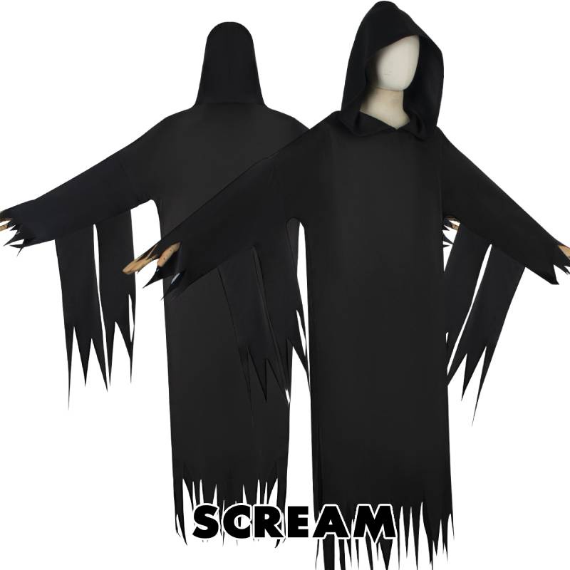 Horror Scream VI Grimace Killer Cosplay Black Cloak Cosplay Costume ...