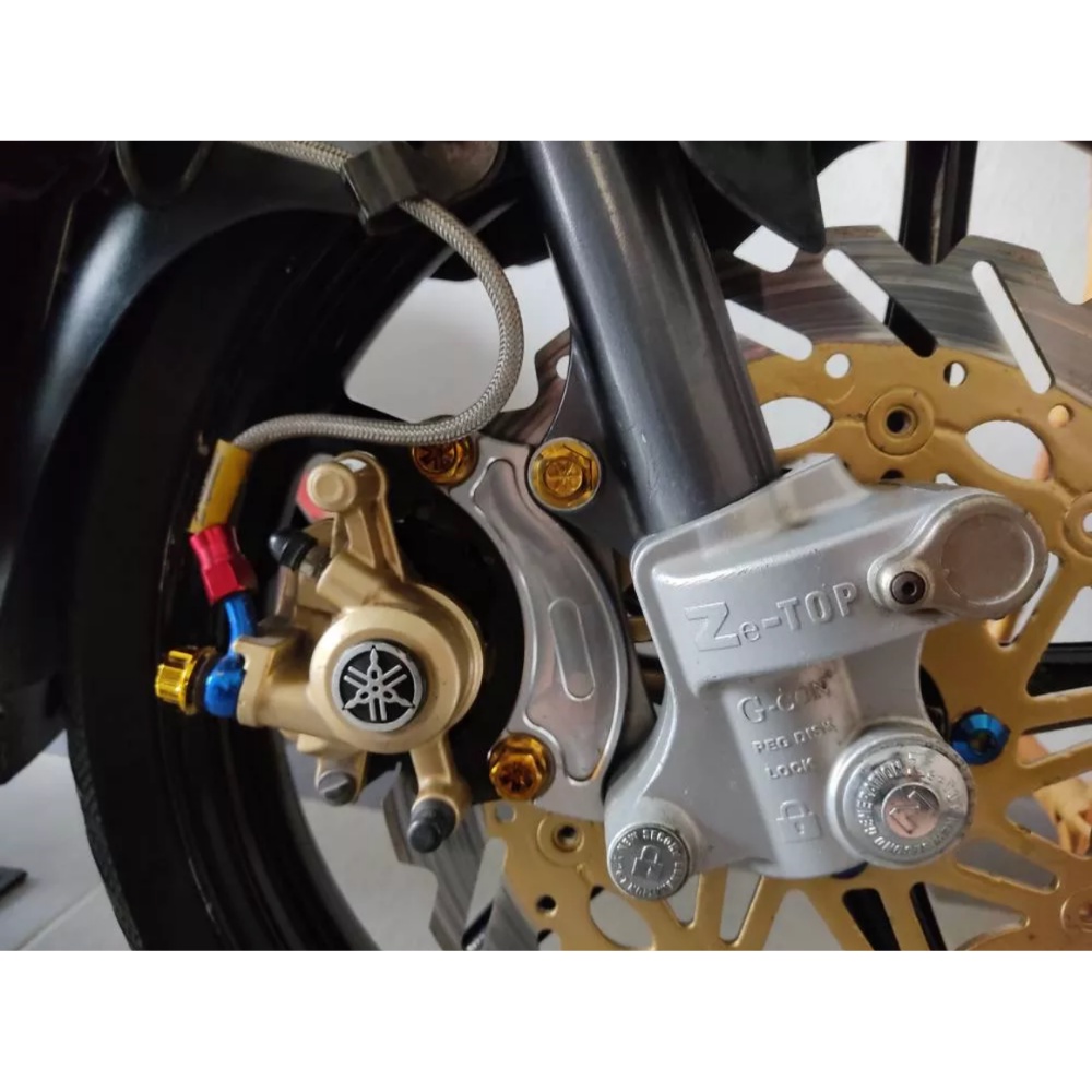 YAMAHA Caliper Bracket Screw Skru Keliper Brek Depan M10*25 Gold ...