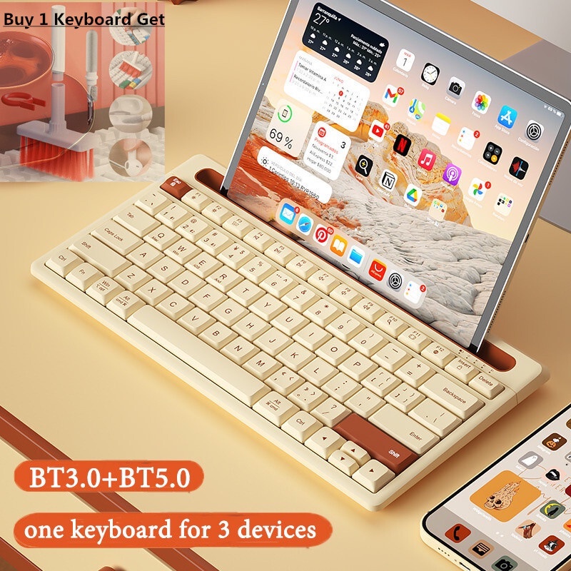 Multi-Device Bluetooth Wireless Keyboard Mute Mechanical Keyboard 79 ...
