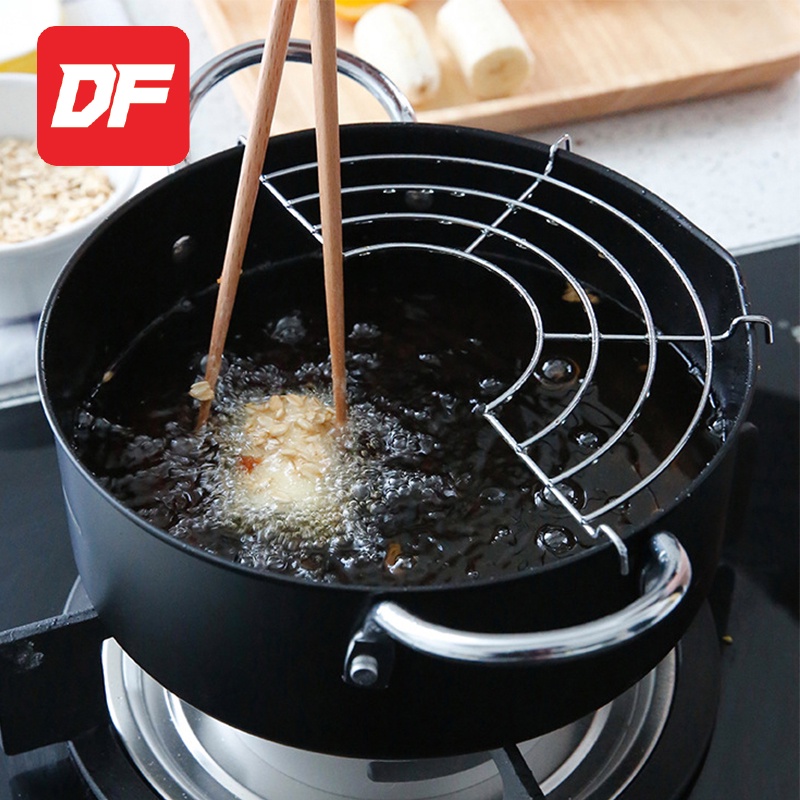 DF.os Deep Fryer Convenient Frying Pots with Oil Filter Rack Fryer Non ...