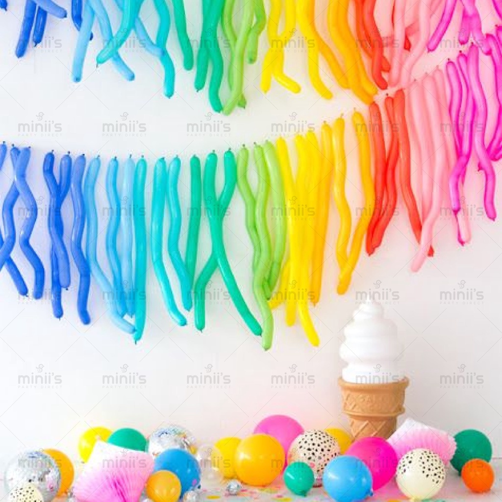 MINIIS PARTY 10pcs Long Balloon 260 Balloon Long Ballon Panjang Twist ...
