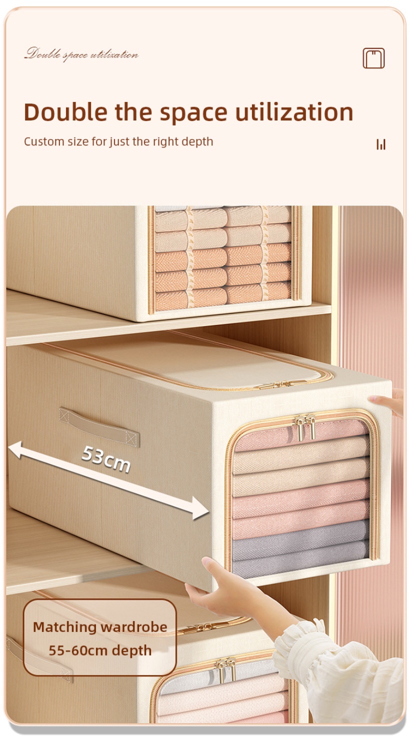 【2023 NEW】31L/49L/56L Large Storage Box Foldable Oxford Box Steel Frame ...