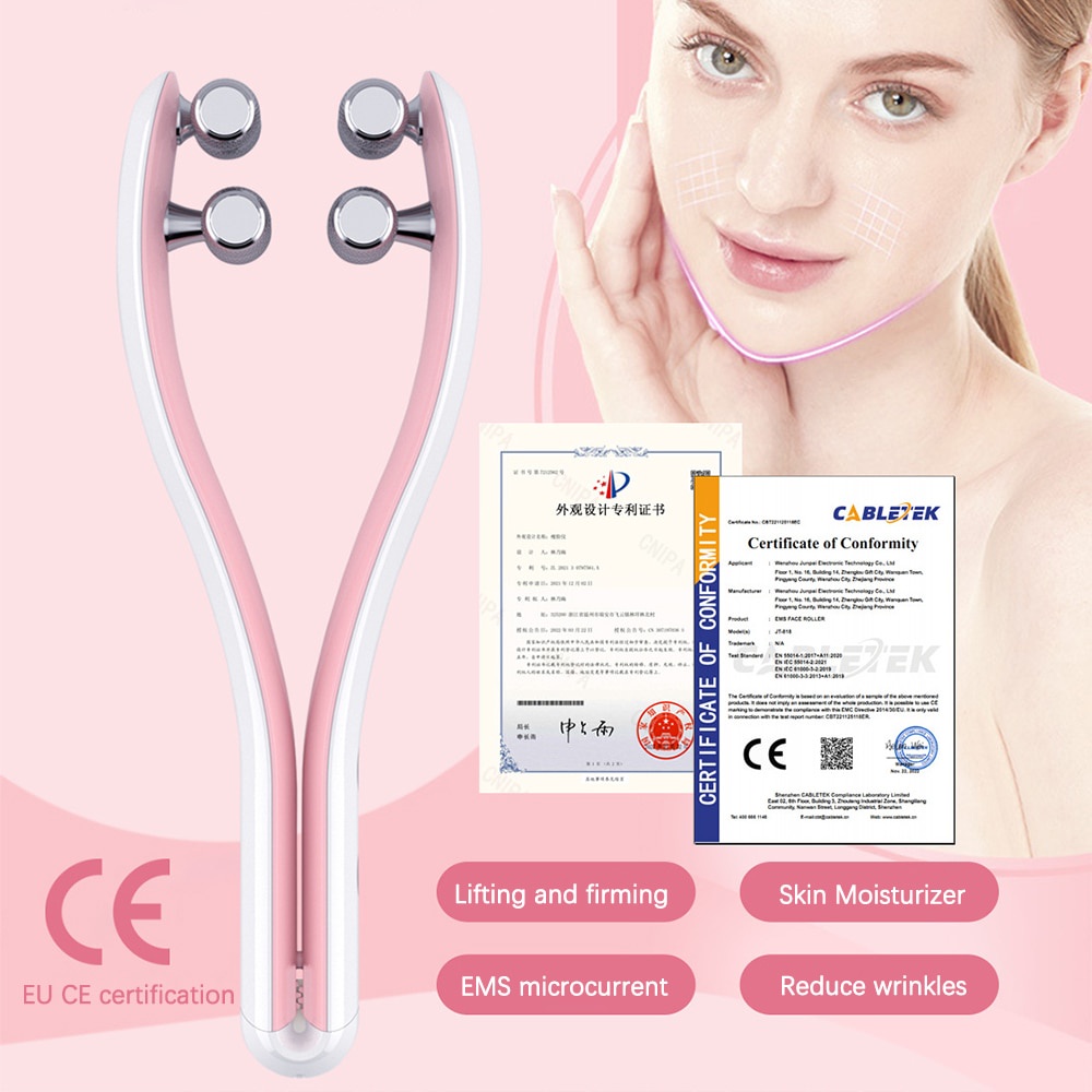 EMS Face Lifting Roller Double Chin V Face Shaped Facial Massager Jaw ...