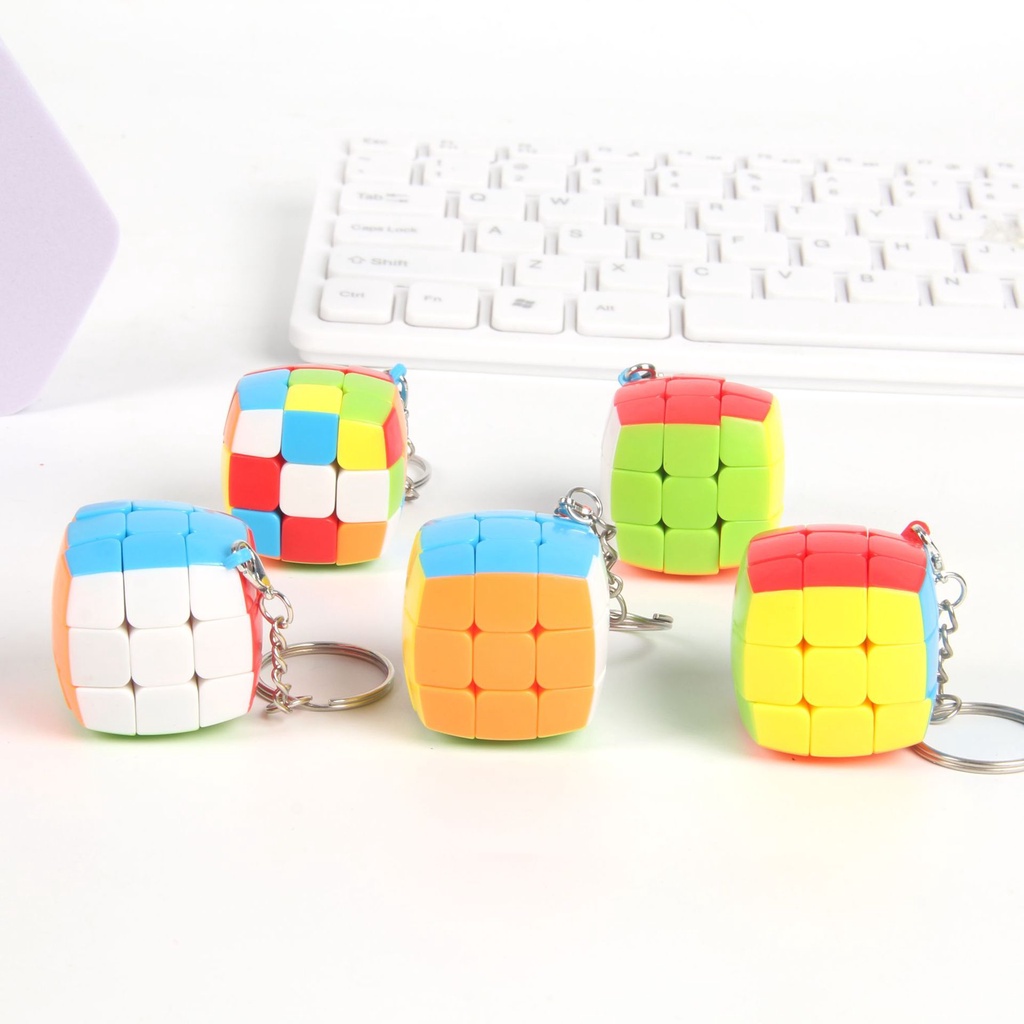 Mini Cube 3x3x3 Keychain Magic Cubes Puzzle Mofangge for Beginner ...