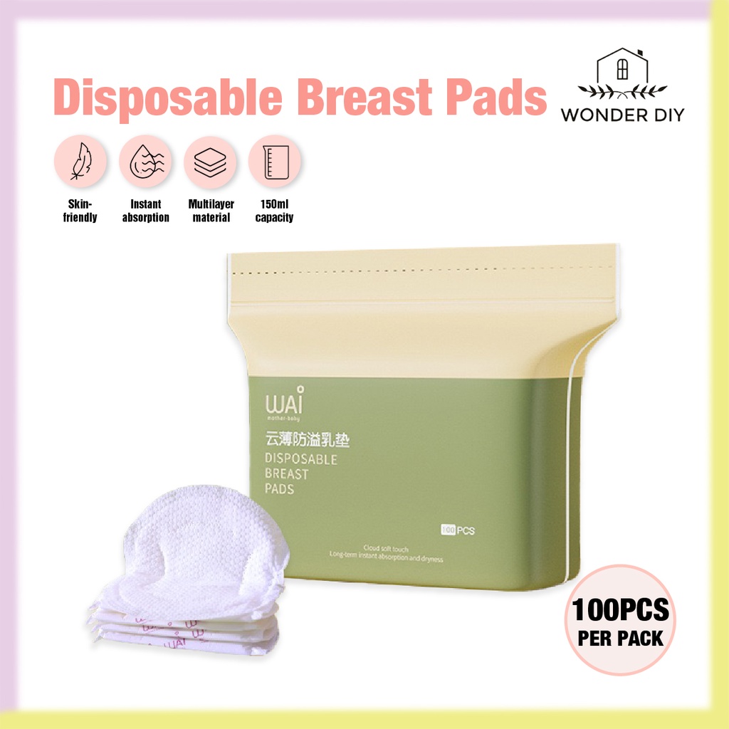 [100PCS] Disposable Breast Pad Breastpad Breastpads/ Nursing Pad / Pakai Buang Absorption ...