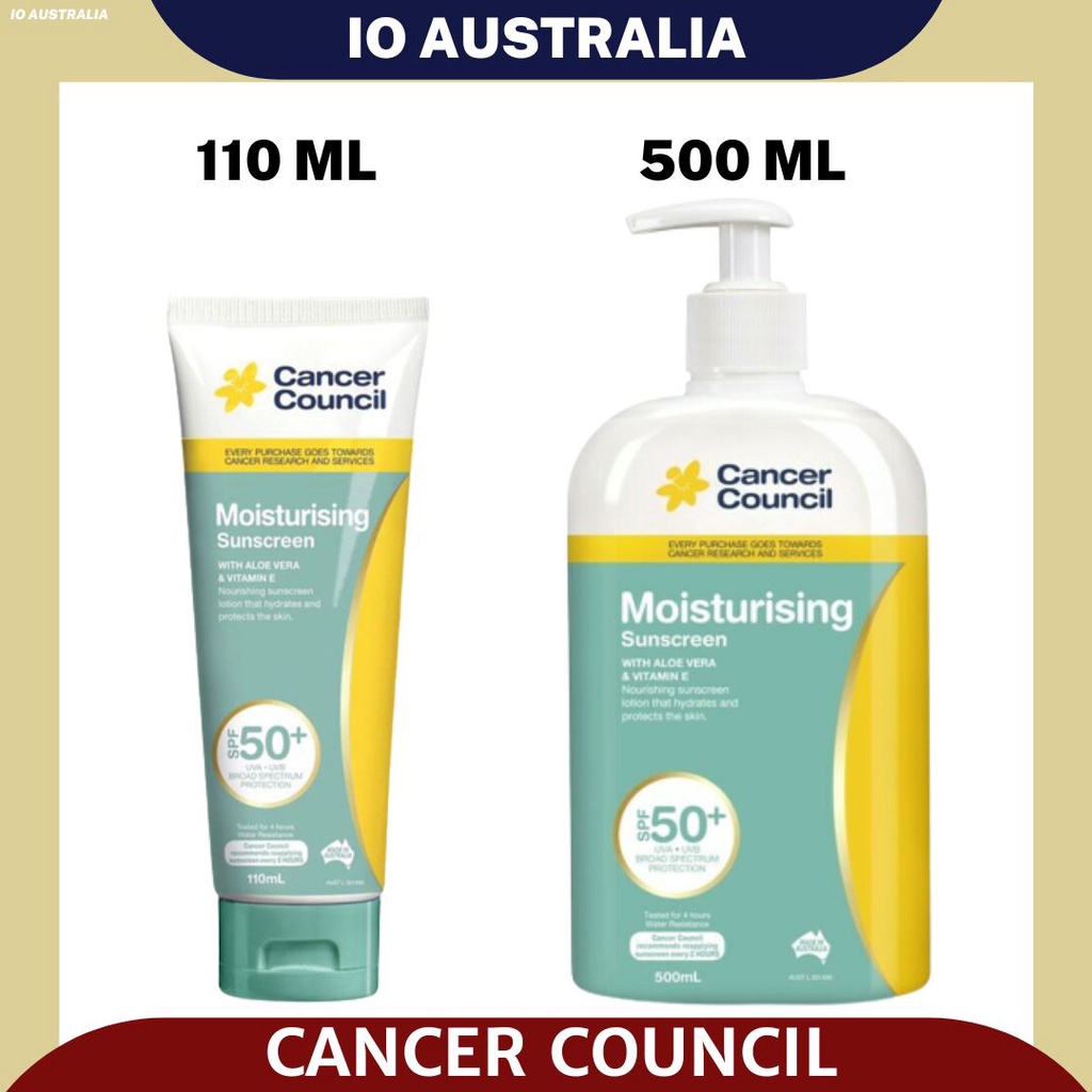 Cancer Council SPF 50+ Moisturising Sunscreen 110ML 500ML | Shopee Malaysia