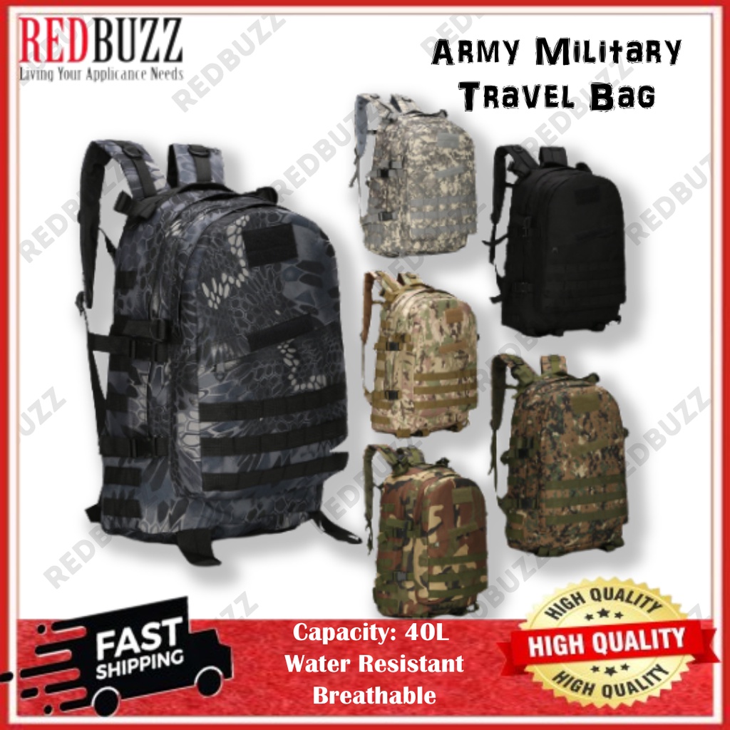 REDBUZZ Army Military 3P PUBG Attack Tactical Backpack 40L Outdoor ...