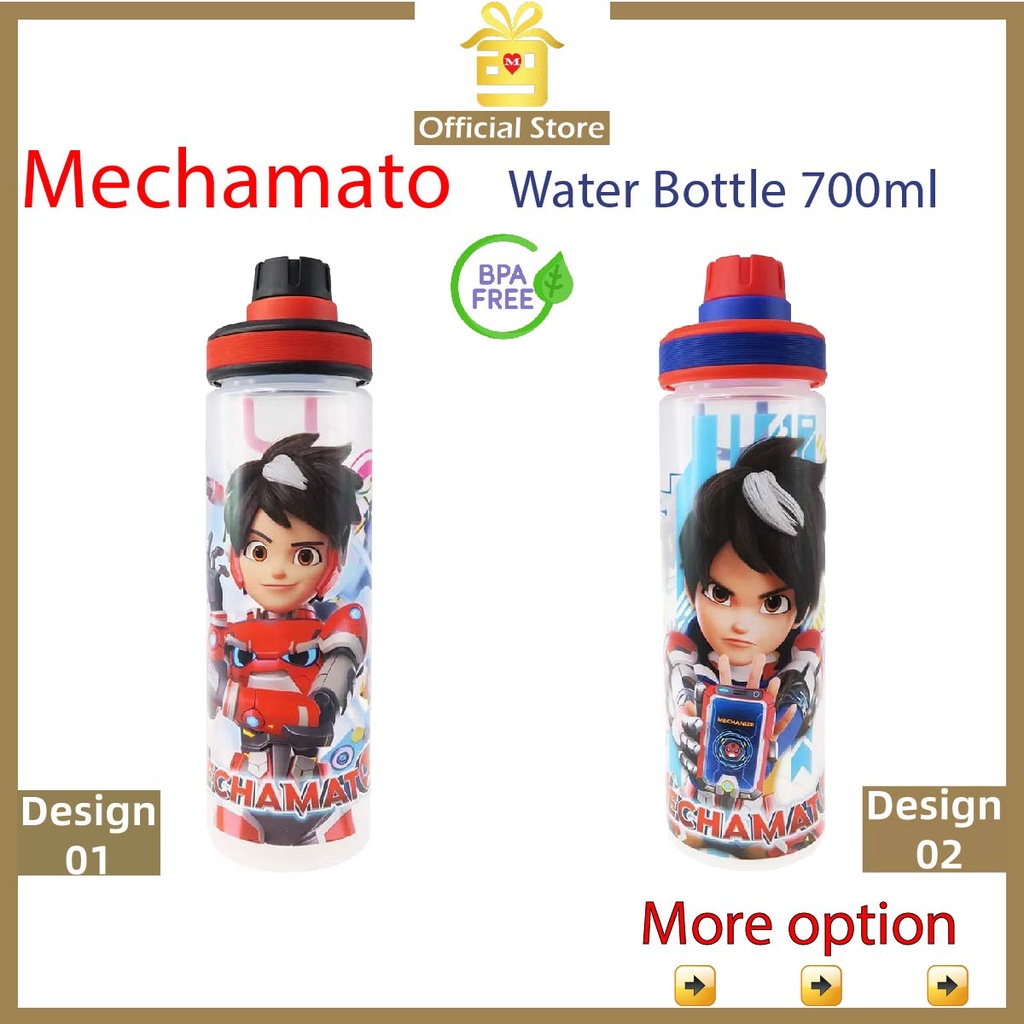 Mechamato PP Water Bottle 700ml BPA Free Botol Air Kanak Budak Lelaki ...