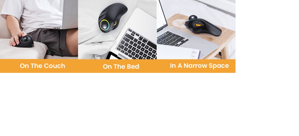 jomaa EM03 Wireless Bluetooth Trackball Mouse Rechargeable Ergonomic ...