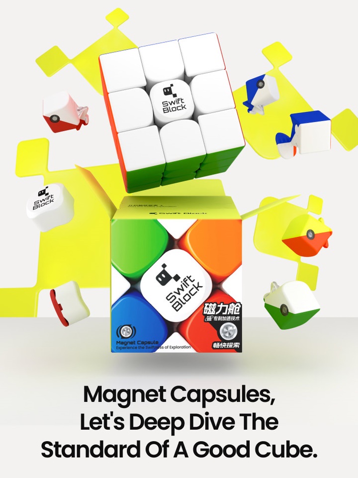GAN Swift Block 355S Magnetic Maglev 3x3 Speed Cube Toys for Kids ...