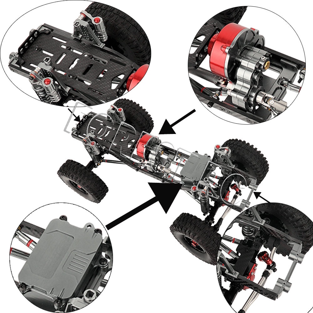 DIY 1/10 RC Toys Car Crawler DIY Refit Metal Chassis Kit 313mm 12.3 ...