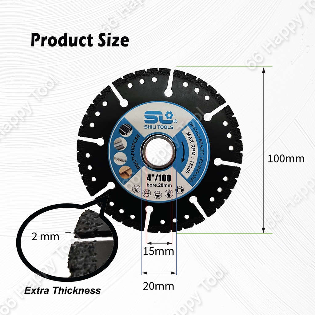 [4Inch] Shili Tools SL-T1053 Diamond Cutting Wheel Disc Multipurpose ...