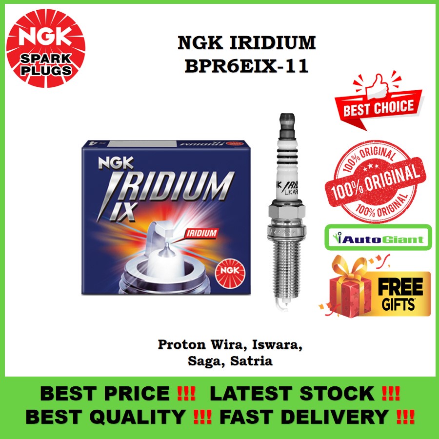 PALAM PENCUCUH NGK BPR6EIX-11 NGK IRIDIUM, (4 PCS) PACK PROTON WIRA 1.3 ...