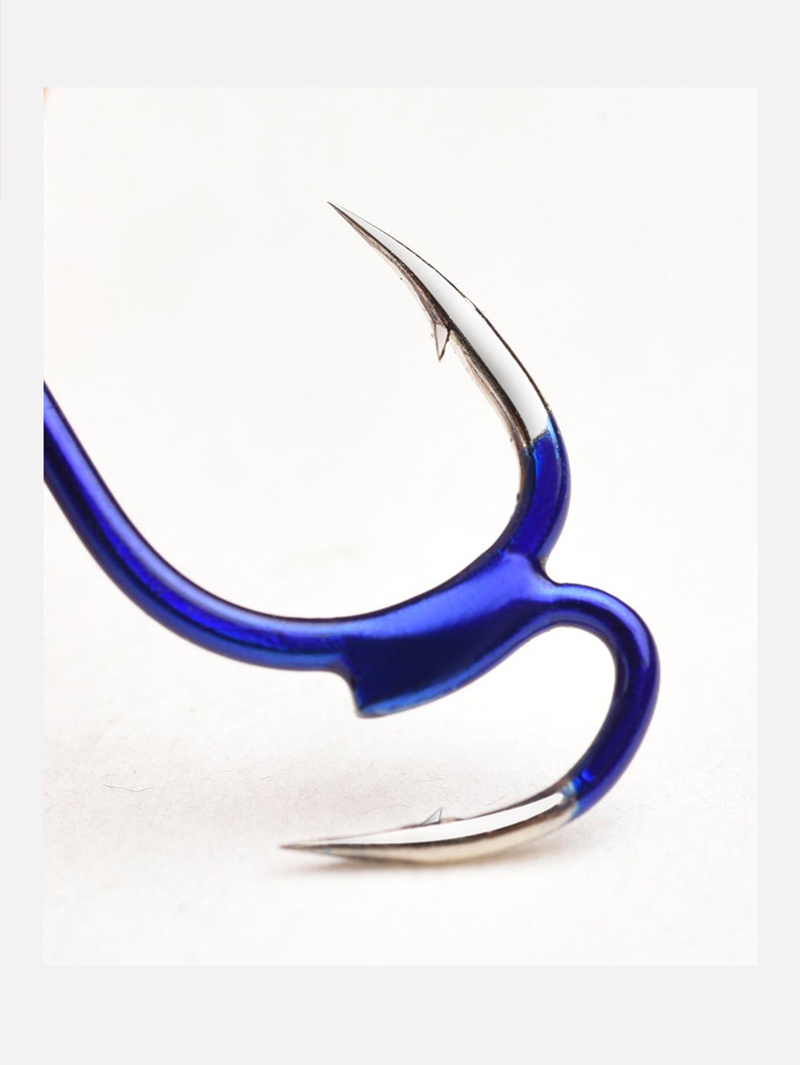 10Pcs/lot High-carbon Steel Double Hooks 2 Way Strength Tip Sharp ...
