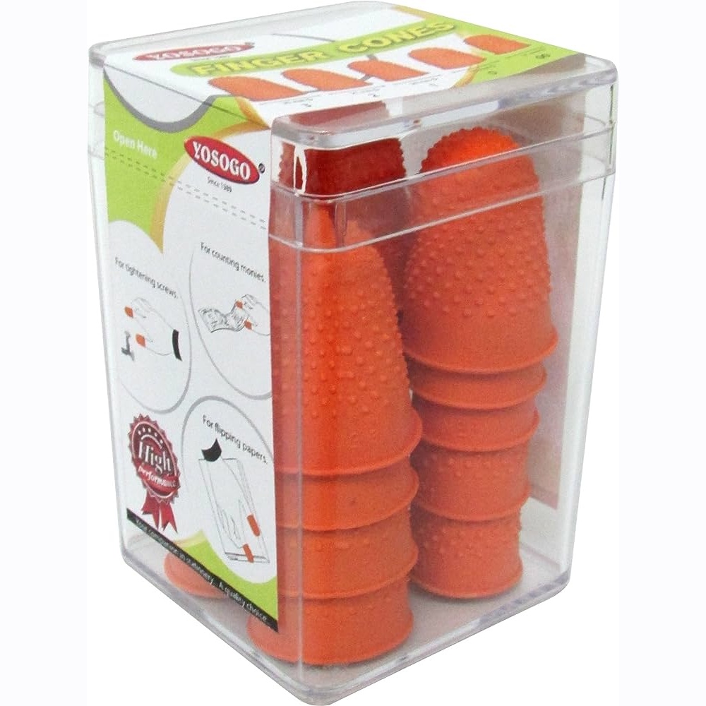 Yosogo 20pcs / box Finger Cones Studded Rubber Finger Cot Protect ...