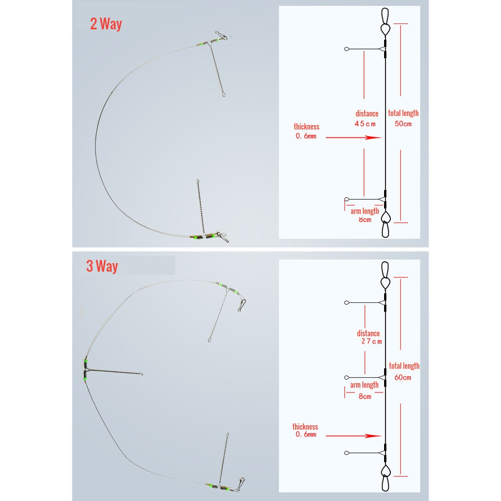 Pancing Perambut Steel 2, 3,4 ,5 Way Fishing Wire Rig Steel apollo ...