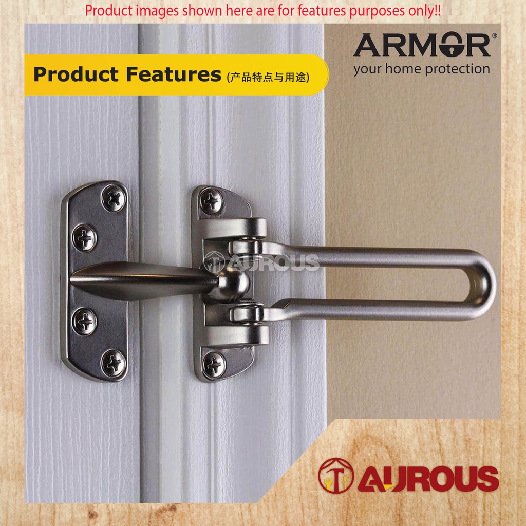 ARMOR BALL BEARING DOOR GUARD SECURITY LOCK (ADG-108/SN , ADG-108/MB ...