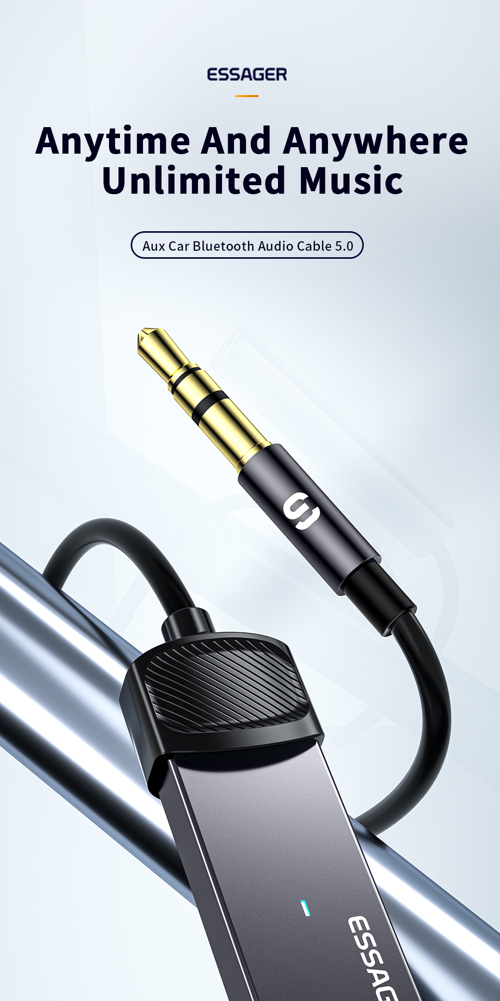 Essager USB Bluetooth Aux Adapter Dongle USB To 3.5mm Jack Audio ...