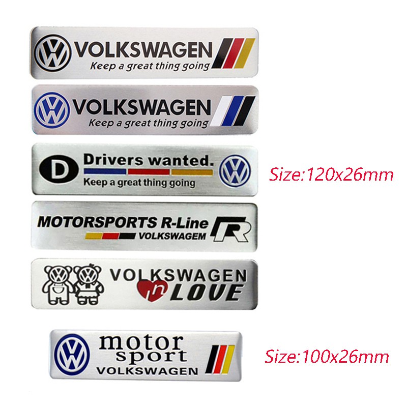 Volkswagen Car Body Metal Nameplate Sticker For VW R line GTI Polo Fox ...