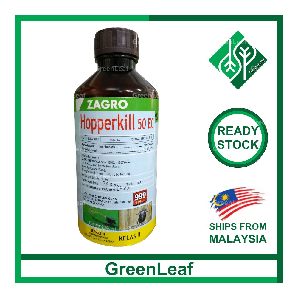 1L Hopperkill 50EC Fenobucarb 50% Carbamate Bena Perang Hijau Putih Racun Serangga Insecticide ...