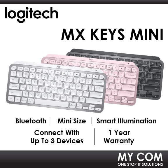 Logitech MX Keys Mini Minimalist Wireless Illuminated Keyboard With ...