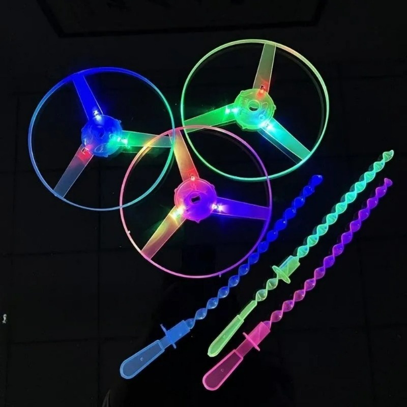 Funny Plastic Bamboo Dragonfly / Luminous Twisty Flying Saucers Toys ...