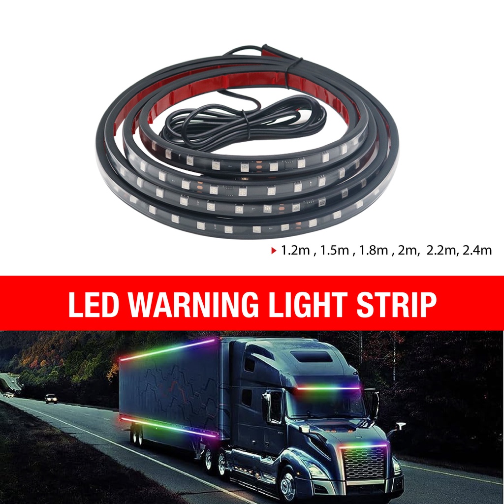 Truck Lorry Bus Colorful LED Light Strip 24V RGB Strobe Warning Light ...