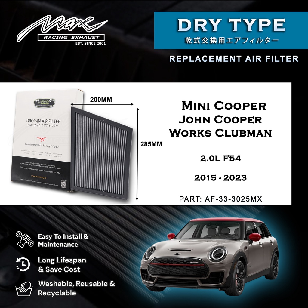 Mini Cooper John Cooper Works Clubman 2.0L F54 2015 to 2023 33-3025MX ...