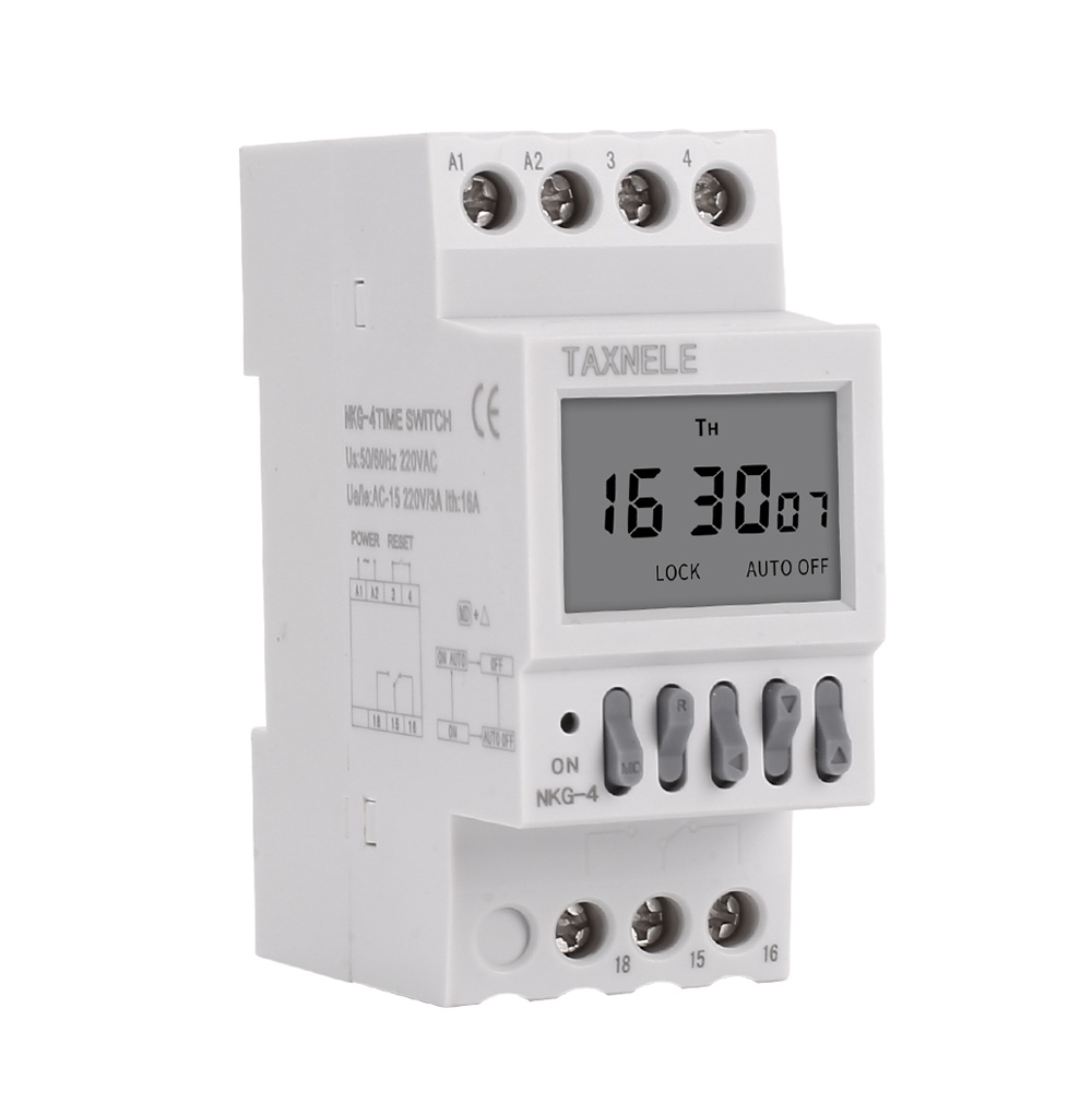 NKG-4 Din Rail Timer Intelligent Microcomputer Auto Bell Ring Timer ...