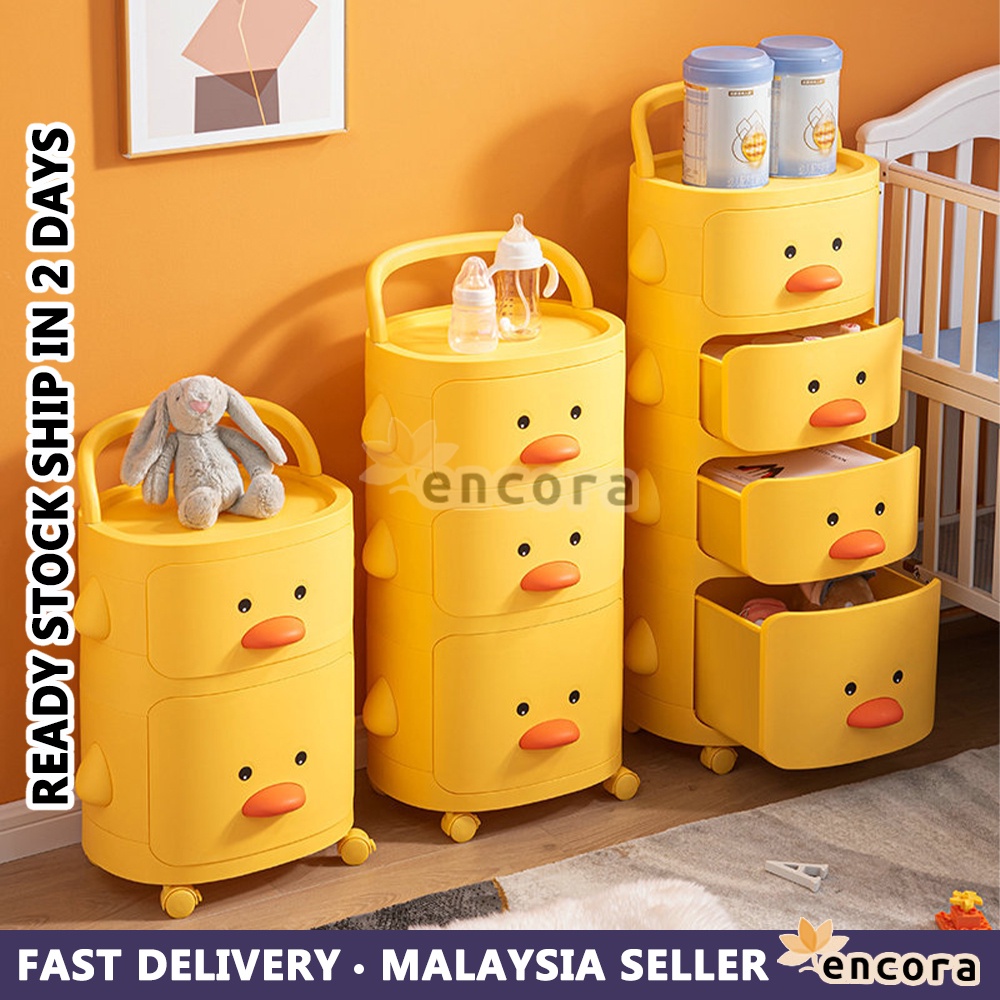 Encora Multipurpose Cartoon Duck Drawer Storage Rack Almari Laci ...