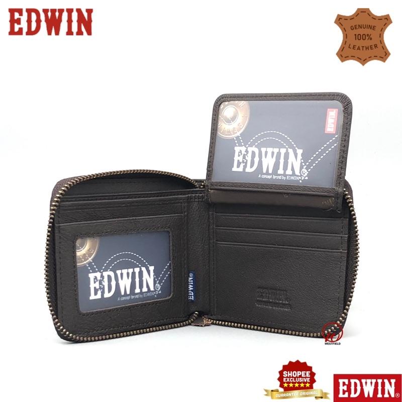 EDWIN MEN’S PREMIUM LEATHER ZIPPED SHORT WALLET ( EWGM 30969 ) | Shopee ...
